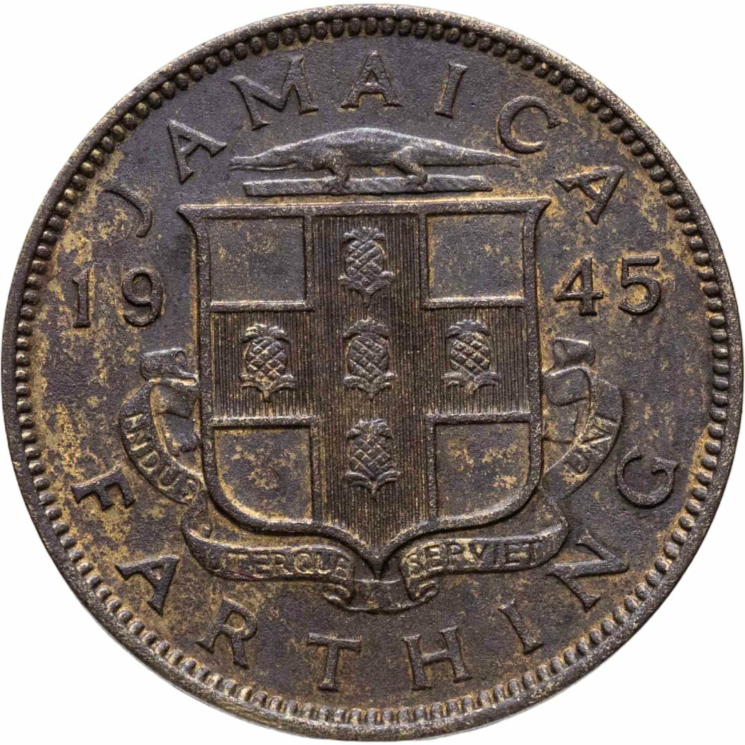 Ямайка 1 фартинг farthing 1945, Латунь, в сохранности VF-XF