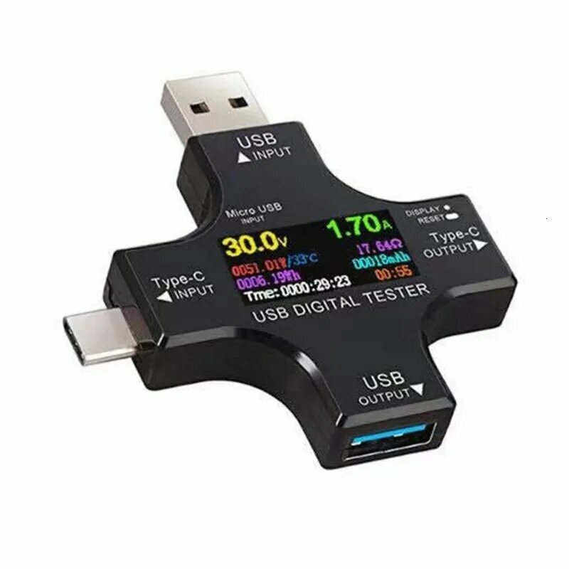 USB-тестер с Type-C и индикатором зарядки
