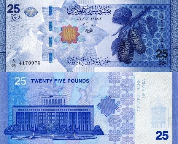 Сирия 25 фунтов 2025 Здание Центрального банка Сирии UNC