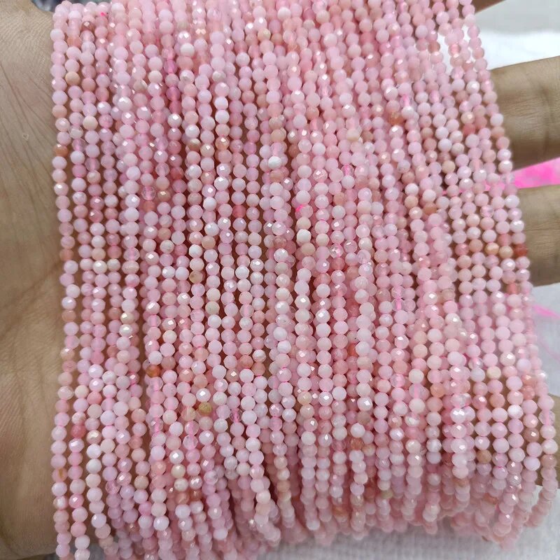 Мankuu полудрагоценные бусины рубин красный корунд турмалин розовый 3mm 120-126pieces, Pink Opal