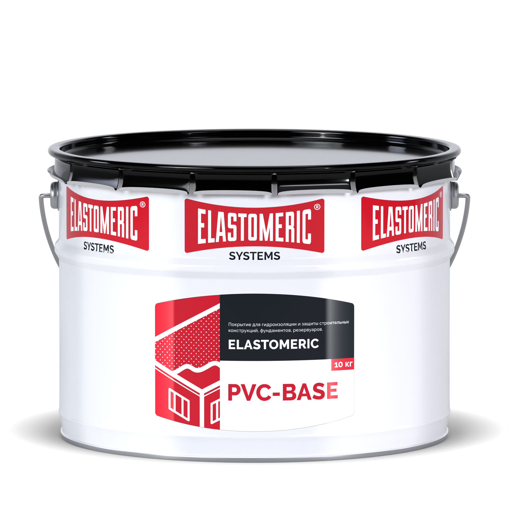 Жидкая ПВХ мембрана для кровли ELASTOMERIC PVC Base - бесшовная гидроизоляция, Белый, 10 кг