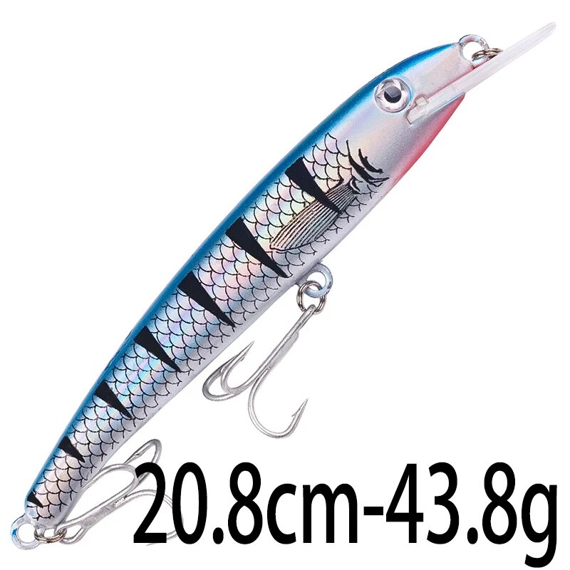 1 шт, 28 г, 43 г, 62 г, металлический воблер для глубокого дайвинга, погремушка, большая жесткая приманка для гольяна, окунь, щука, троллинговая рыболовная приманка, снасти