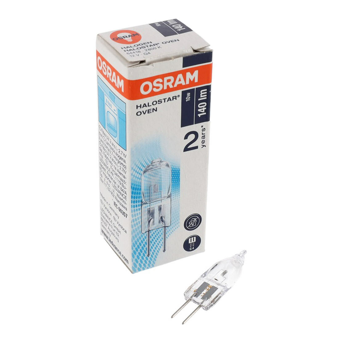 Галогеновая лампа 10Вт 12В G4 духовки Bosch (157311)