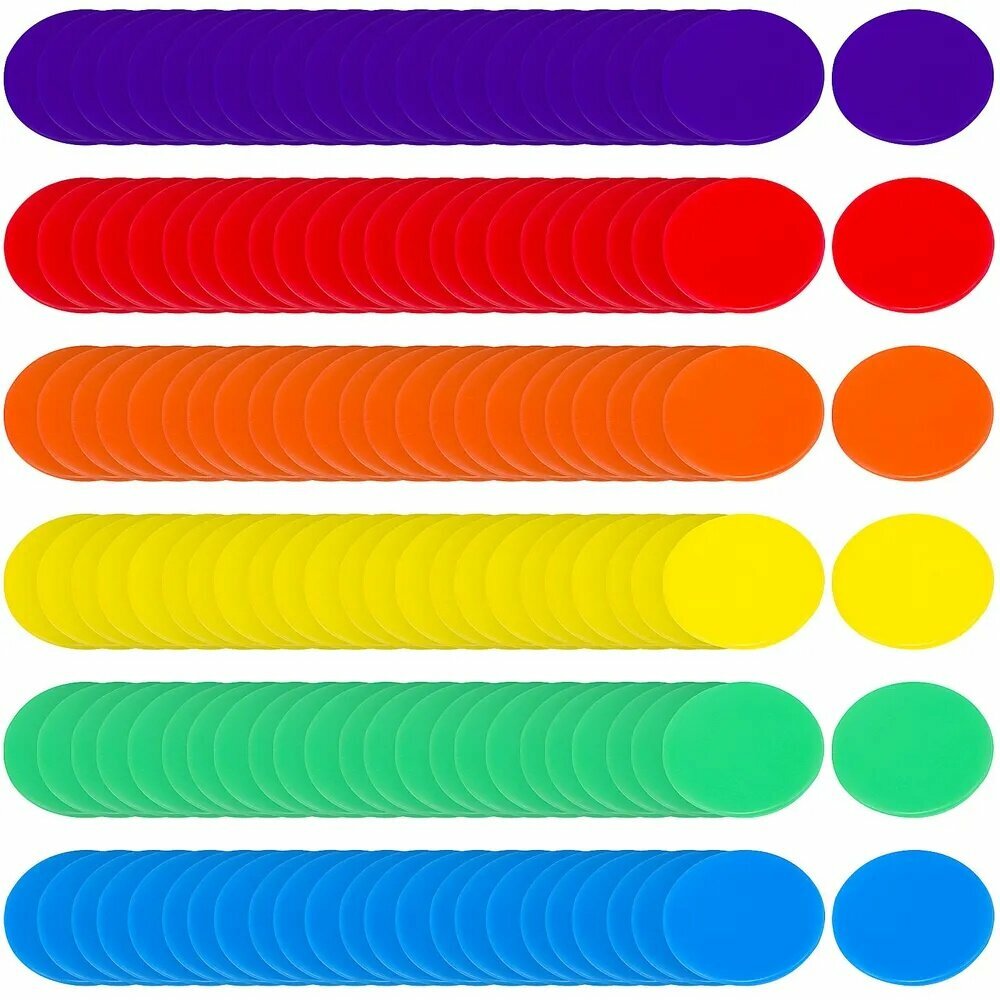 Акриловые счетные фишки для детей, набор из 180 цветных игровых маркеров