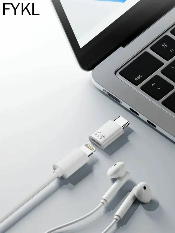 Переходник для наушников iPhone 15 16 Для проводных наушников. Адаптер USB C на Audio Adapter Lightning. Переходник для Type C - Lightning без Bluetooth для айфон.