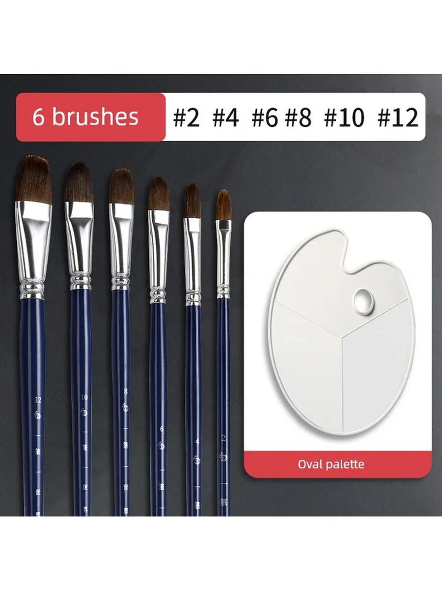 Набор кистей для гуаши - соболь, двойной комплект