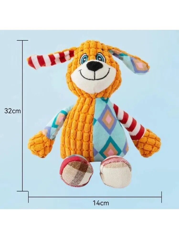 Плюшевая Игрушка Для Собак Со Звуком В Форме Животного (лиса/слон/собачка)