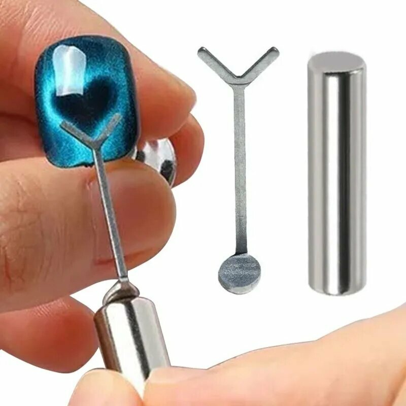 Набор Для Маникюра: Магнит-палочка И Y-образная Пластина Для Кошачьего Глаза С Эффектом Сердца