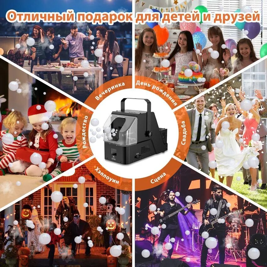 Генератор спецэффектов для вечеринок и праздников, черный, мощность 450 Вт, объем бака 0.5 л. — фото 1