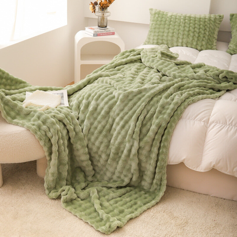 Класс A имитация кроличьего меха пушистый одеяло однотонное одеяло кролик пуховое молоко одеяло одеяло повседневное