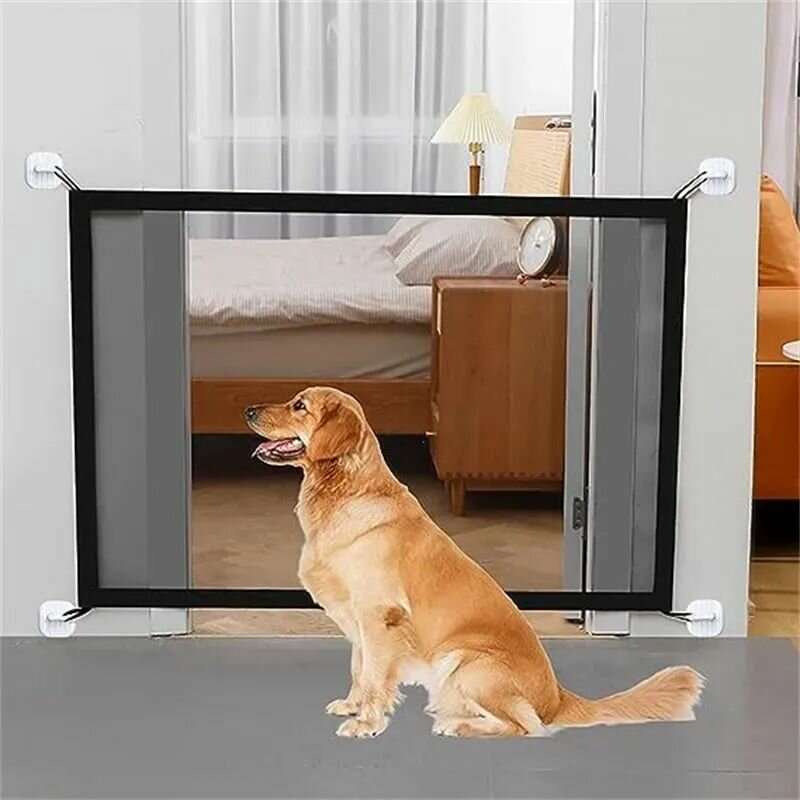 GEALFIS Барьер для собак и детей, переносной сетчатый для лестниц и дверных проемов, складной защитный забор 72x110 см