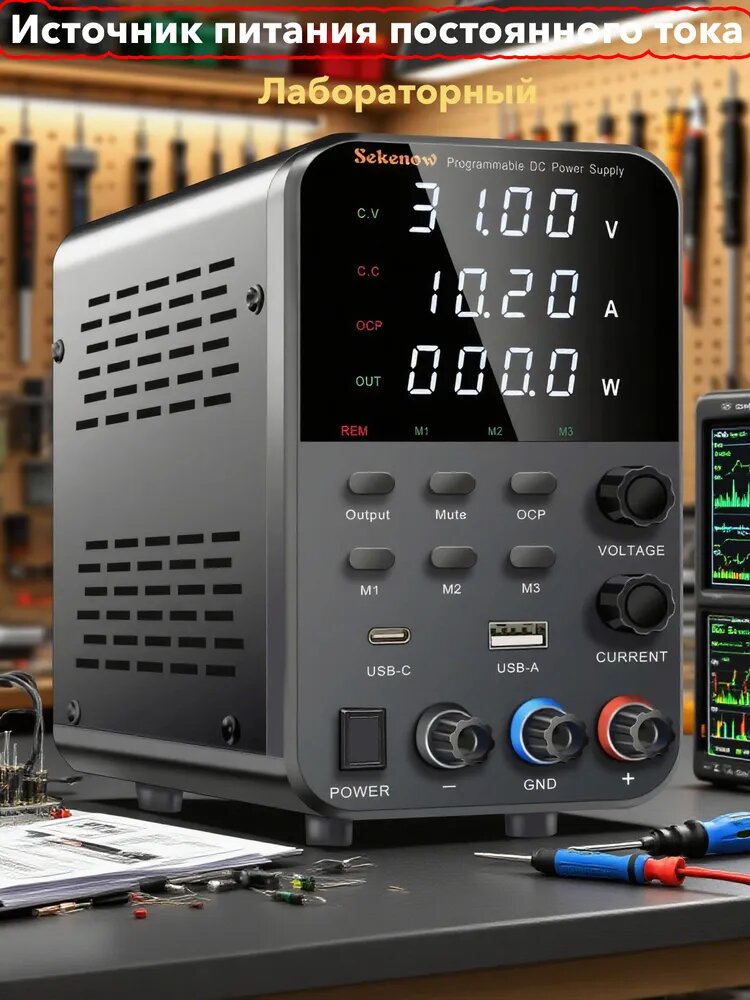Регулируемый источник питания постоянного тока,30V 10A, цифровой дисплей, регулятор напряжения, коммутация, высокая мощность, Лабораторный блок питания