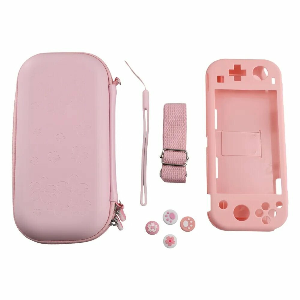 Розовый чехол для переноски совместимый с Nintendo Switch Lite