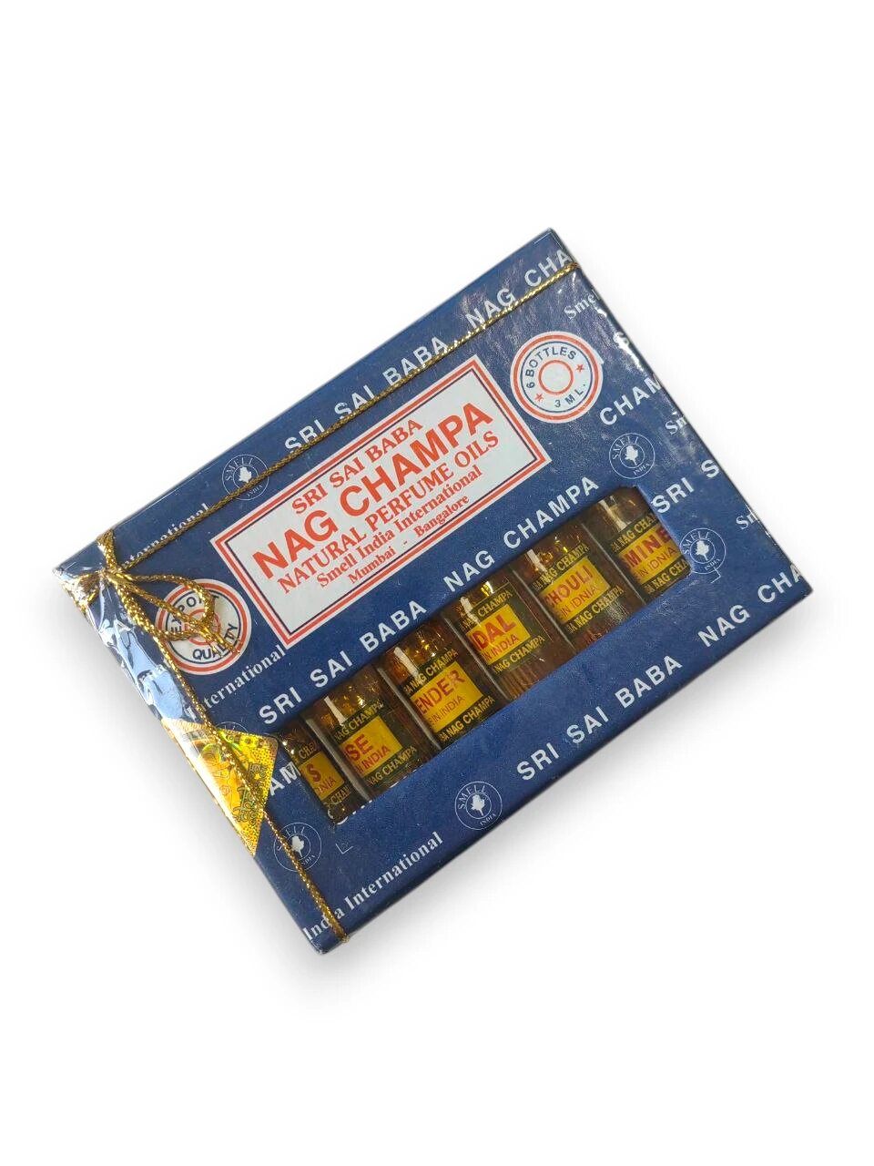 NAG CHAMPA Natural Perfume Oils, Satya (НАГ чампа подарочный набор ароматических масел, Сатья), 1 уп. (5шт)