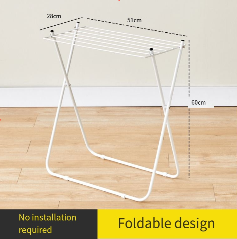 Folding clothes rack balcony home clothes rack floor to ceiling bedroom small mobile clothes rack pole