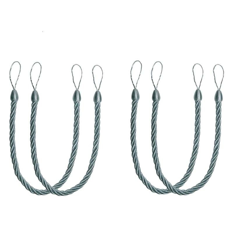 Бохо-шнуры для штор (4 шт.), серо-голубой