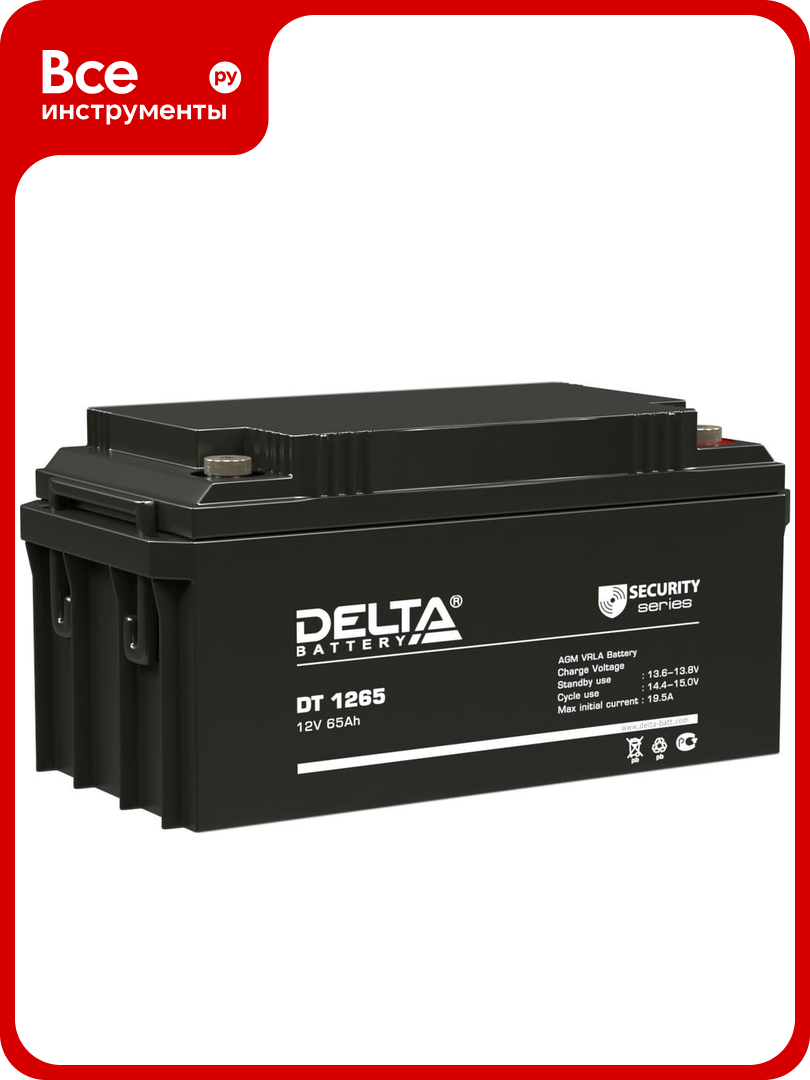 Батарея аккумуляторная Delta DT 1265