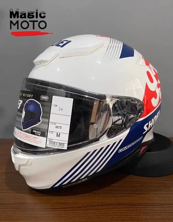 Shoei Мотошлем, цвет: белый, красный, размер: L