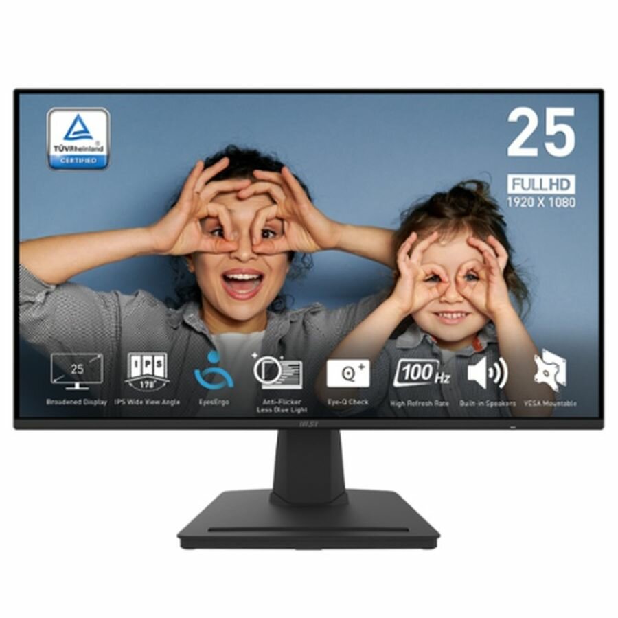 24,5" Монитор MSI Pro MP252 (9S6-3PC4CT-005) черный - 1920x1080@100Гц, IPS, 4 мс, 1300:1, 300 кд/м2, 178/178, DisplayPort, HDMI