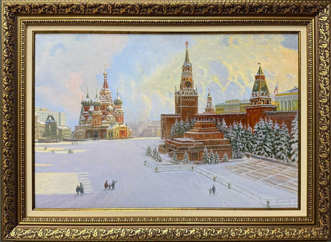 Картина маслом на холсте, городской пейзаж "Красная площадь", 40х60 см. Автор Мухин Д.