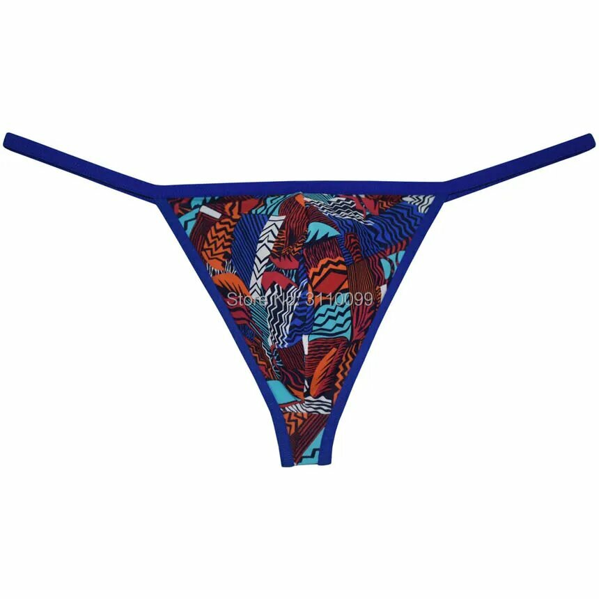 Мужское нижнее белье, сексуальные цветные стринги, эластичное бикини, многоцветные танга, джоки, больше вариантов стрингов Синий, XL, Water Wave