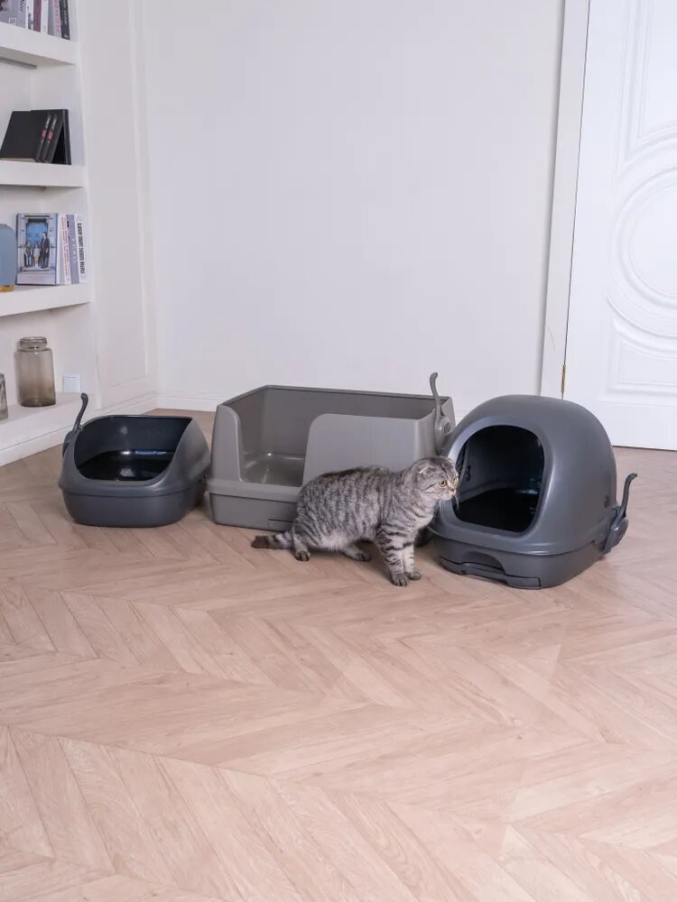 Unicharm Део Туалет лоток для кошек открытого типа. Цвет бежевый (набор)