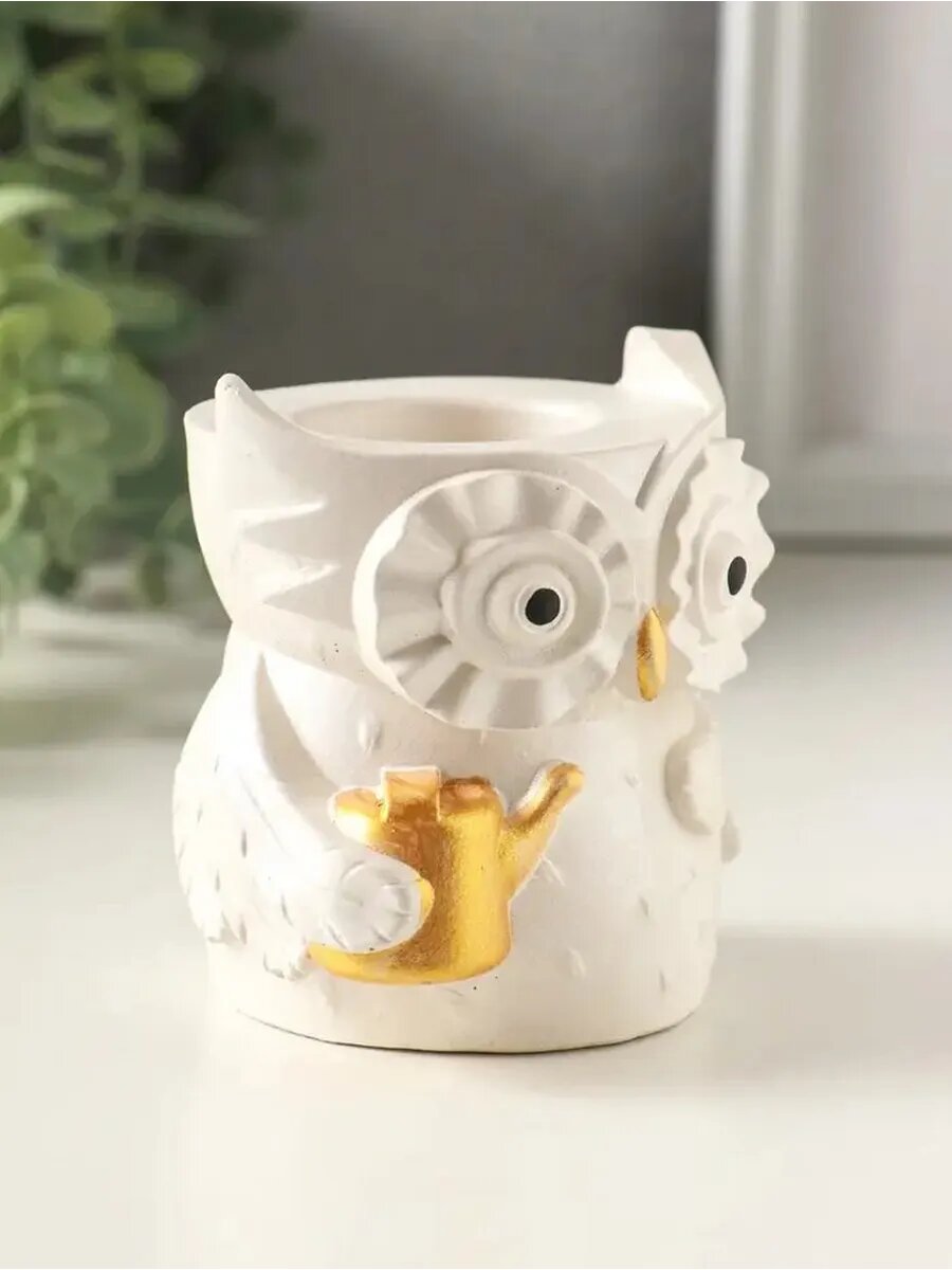 Очаровательная сова с лейкой — стильная карандашница