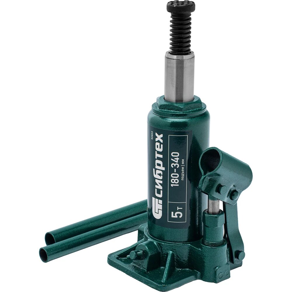 Домкрат гидравлический бутылочный СИБРТЕХ 5 т, 180-340 мм 50803, предназначен