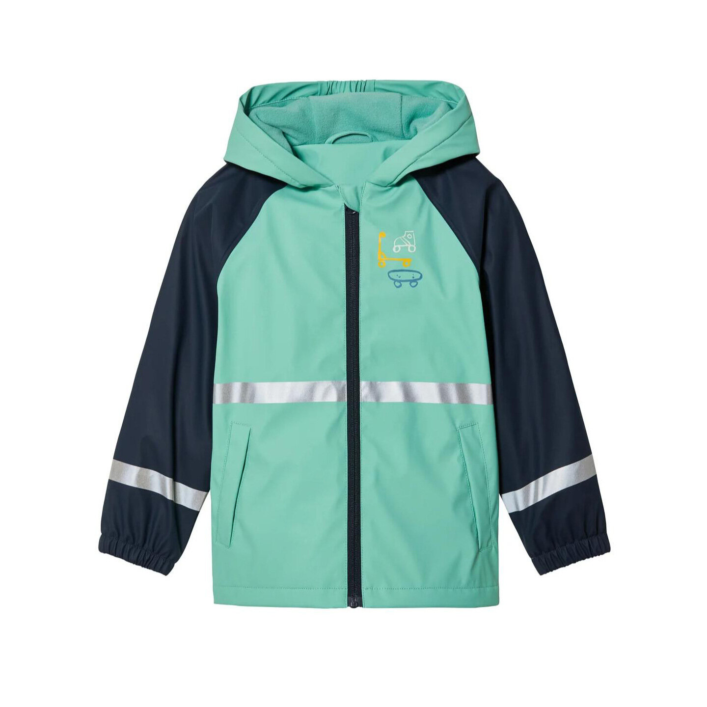 Детский дождевик весна и осень с флисовой подкладкой, куртка из PU для мальчиков и девочек, детский сад, водонепроницаемый двухкомпонентный дождевик для детей 2-8 лет