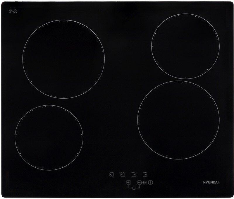Электрическая варочная панель Hyundai HHE 6410 BG, конфорок: 4 шт, стеклокерамика, независимая, черный
