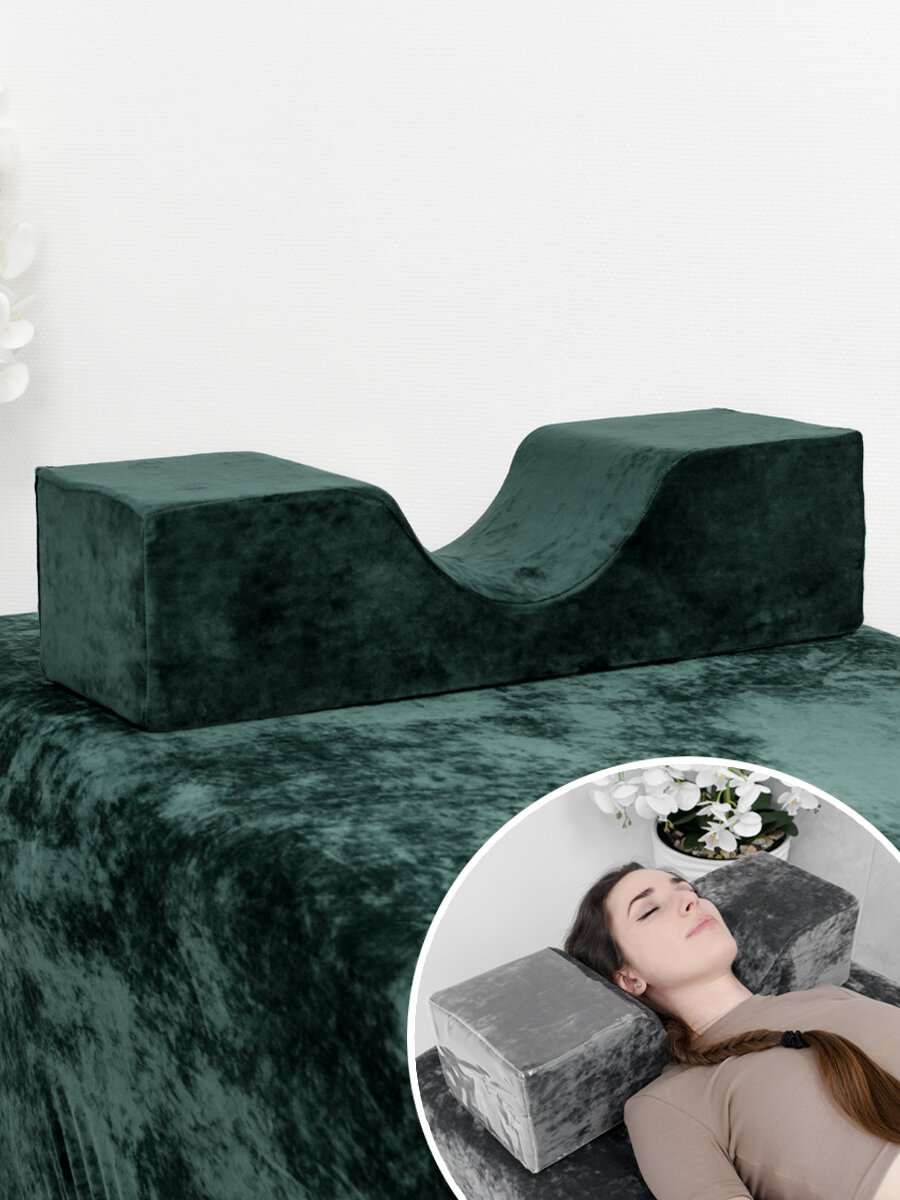 Подушка лешмейкера под голову для ресниц, для лэшмейкера, изумрудная