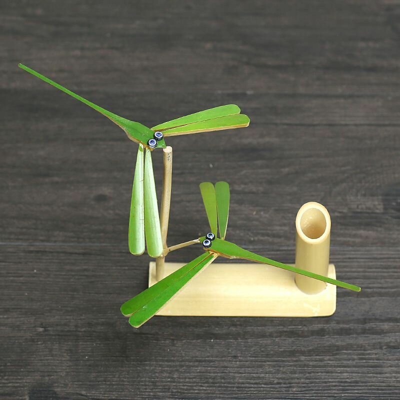 Бамбуковое изделие: балансирующая стрекоза-украшение, декоративная стрекоза для рисования на воде, обучающая игрушка, креативный ностальгический подарок.