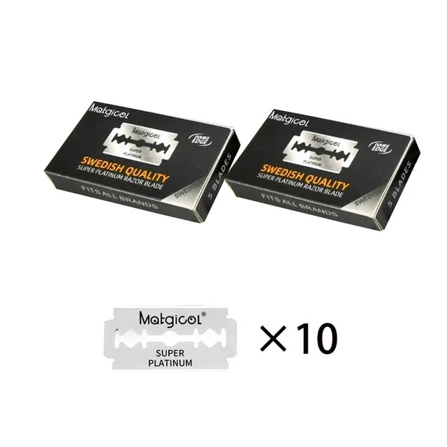 Классические двусторонние лезвия для бритвы 5/10, предназначенные для мужских бритв, сменные лезвия для безопасных парикмахерских бритв, односторонние лезвия из нержавеющей стали.