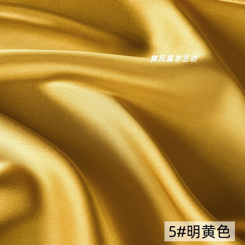 Однотонная высококачественная имитация ацетатного атласа, имитация шелкового пальто, драпированная блестящая ткань для платьев и блузок