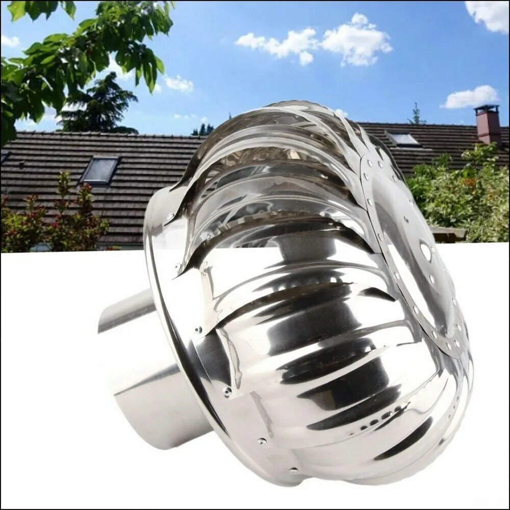 Эксклюзивный дефлектор турбинный 110 мм для вентиляционных труб стальной нержавеющий