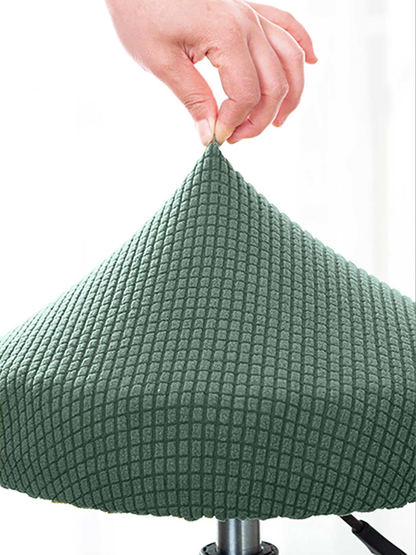 Чехол для круглого стула парикмахерской из кросс-бордерного ткани эластичный универсальный увеличенный чехол для барного стула антискользкий стирный чехол для поднимающегося круглого стула (Флис-Матча Зеленый, Набор круглых стульев)