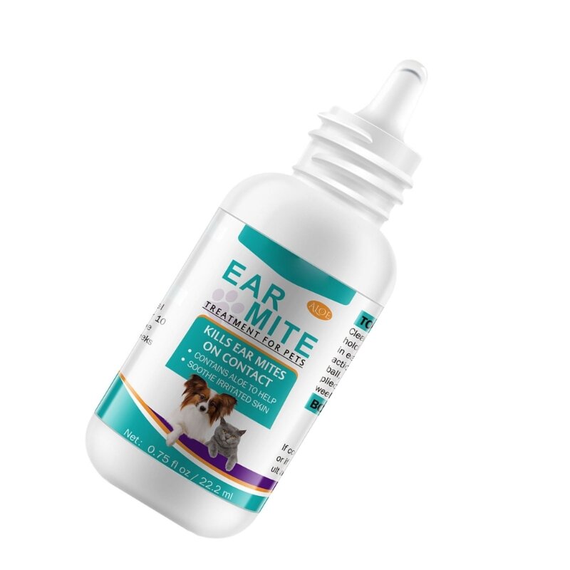 Очиститель для ушей Кошек для Собак Облегчение Зуда Кошек Очиститель для Ушей Домашних Животных для Раздраженной Сухой И Зудящей Кожи Очиститель для Ушей Домашних животных