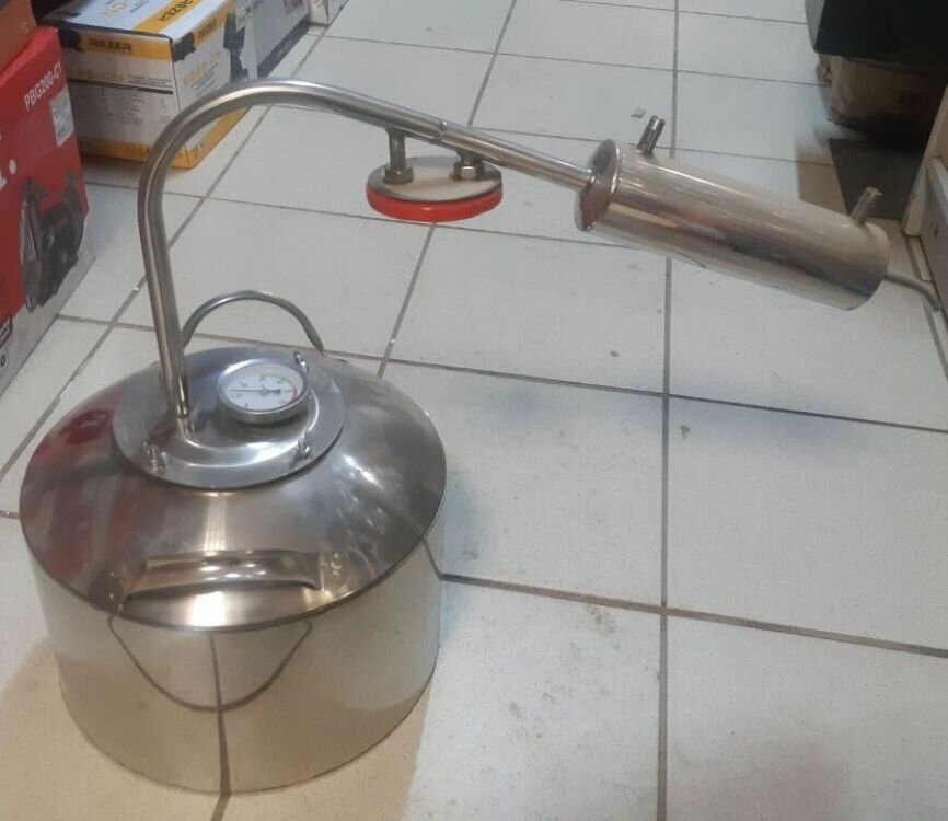 Аппарат самогонный дистиллятор 12 литров нержавейка с термометром сухопарником кламп 2 Алковар Классик