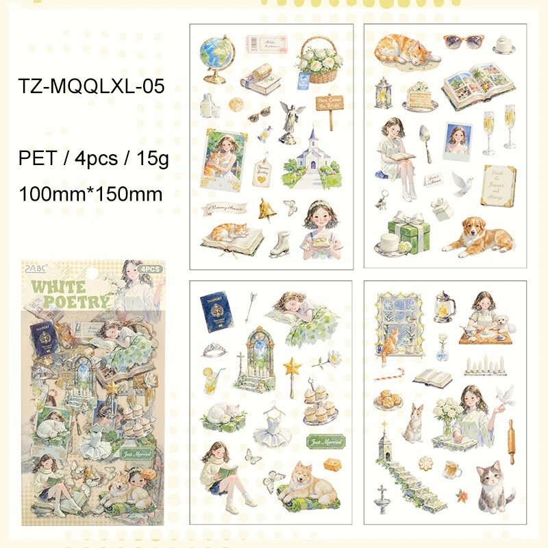 Стикеры TZ-MQQLXL-05 Kawaii Girl, 4шт