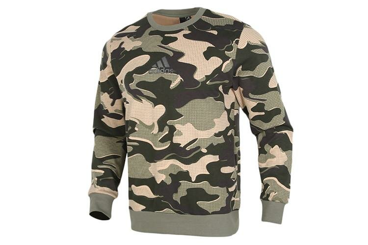 Свитшот мужской Adidas 2498523, камуфляжный принт, круглый вырез S EU