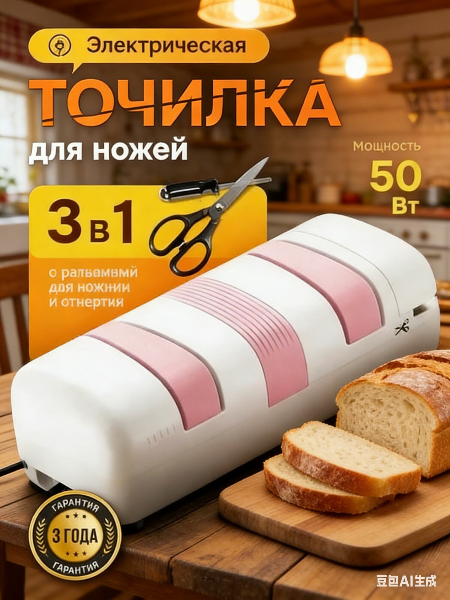 Электрическая точилка для ножей и ножниц, ножеточка STL COOK