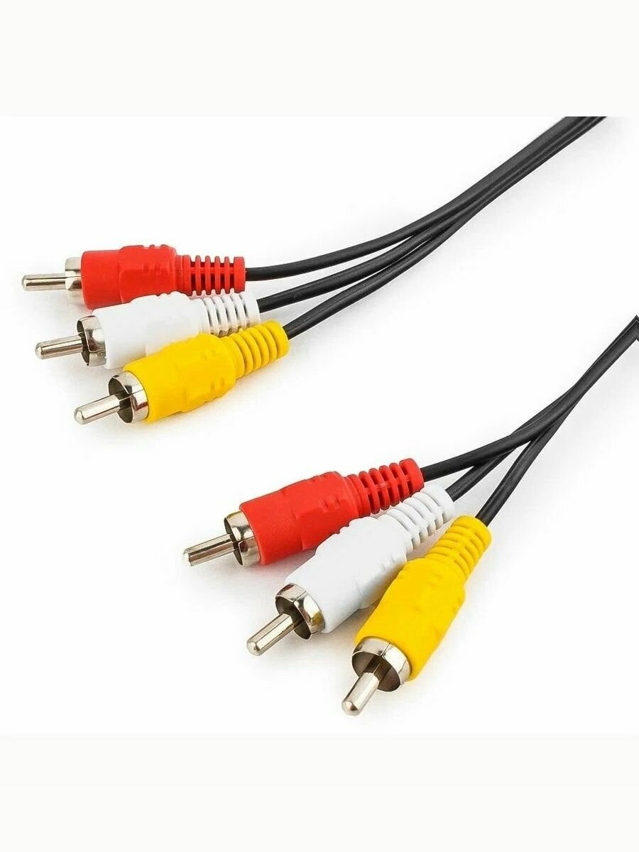 Кабель аудио/видео черный тюльпан 3xRCA/3xRCA 1м
