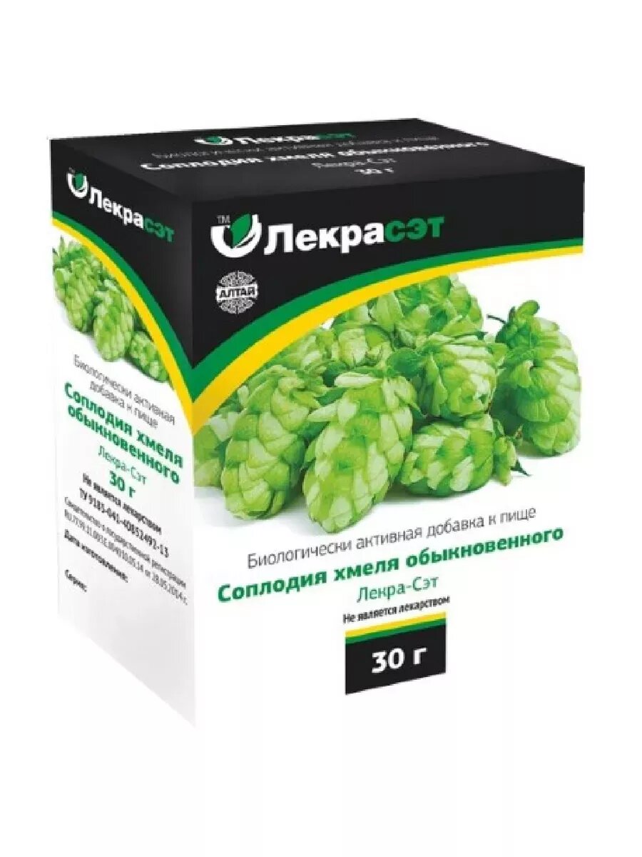 Хмель обыкновенный соплодия лекра-сэт 30 гр г-3шт.