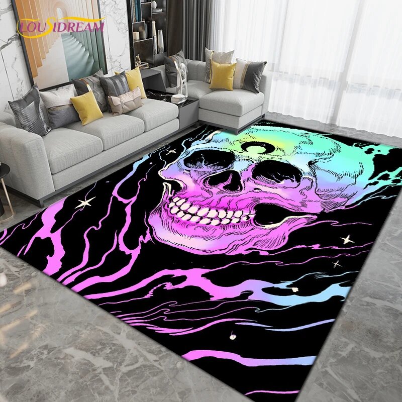 Коврик черный 100x150см Skull Art LOUSIDREAM, цвет 7