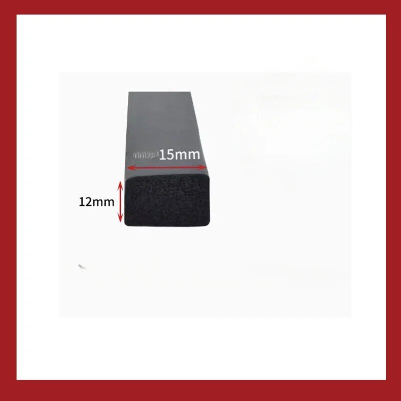 Черная самоклеящаяся уплотнительная лента EPDM 15x12mm
