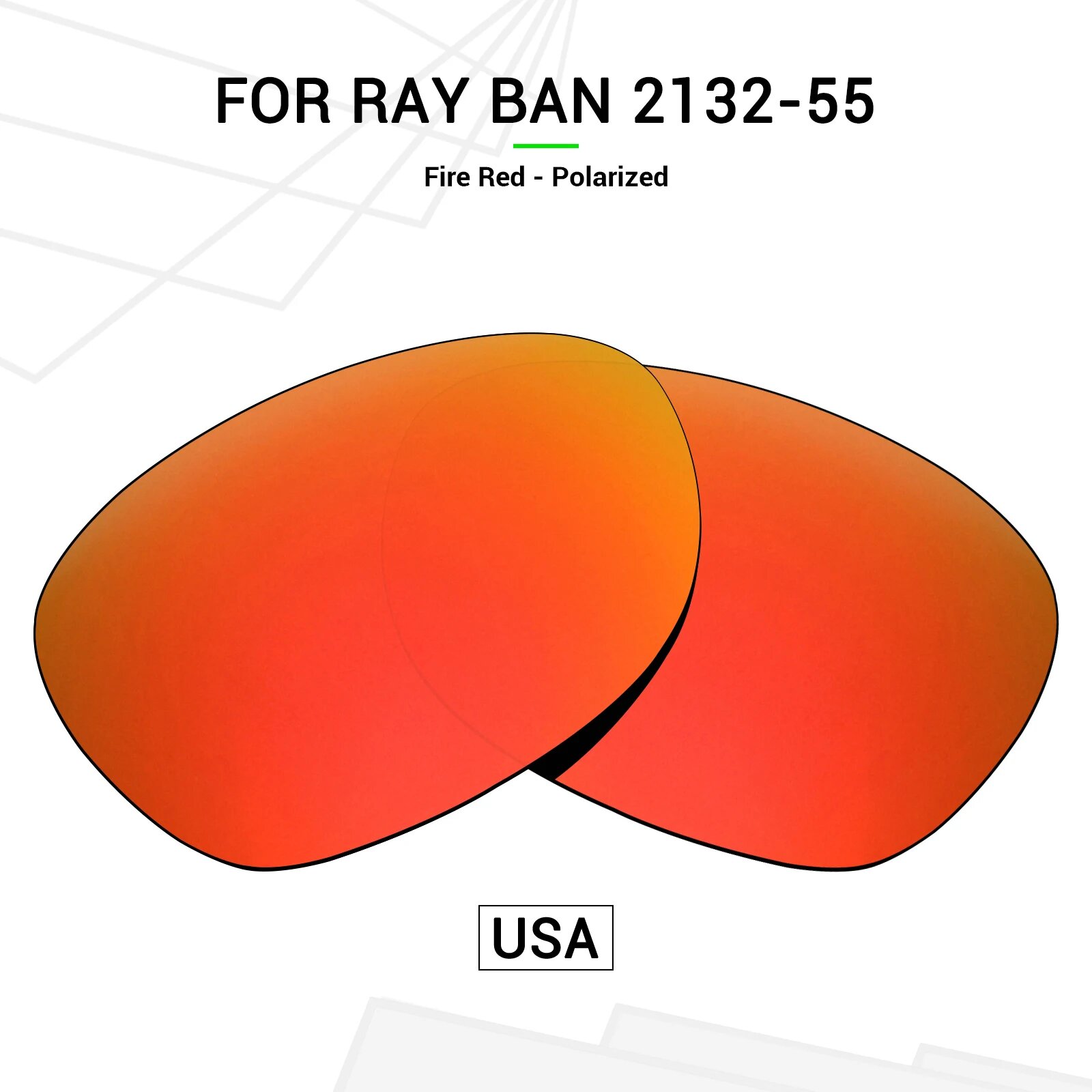 Поляризованные линзы Fire Red для Ray-Ban 2132-55