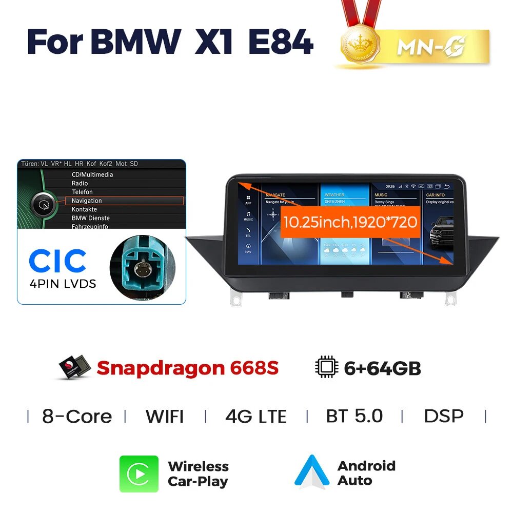 MEKEDE 8-ядерный Android All ln one автомобильный радиоприемник беспроводной CarPlay 6 64GB CIC 668S