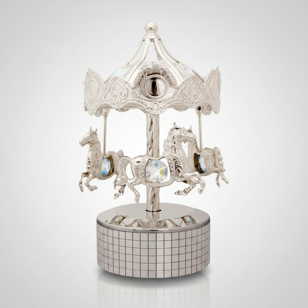 Муз. фигурка Карусель посеребр. A1976404 Crystal Temptations, Металл, кристалл