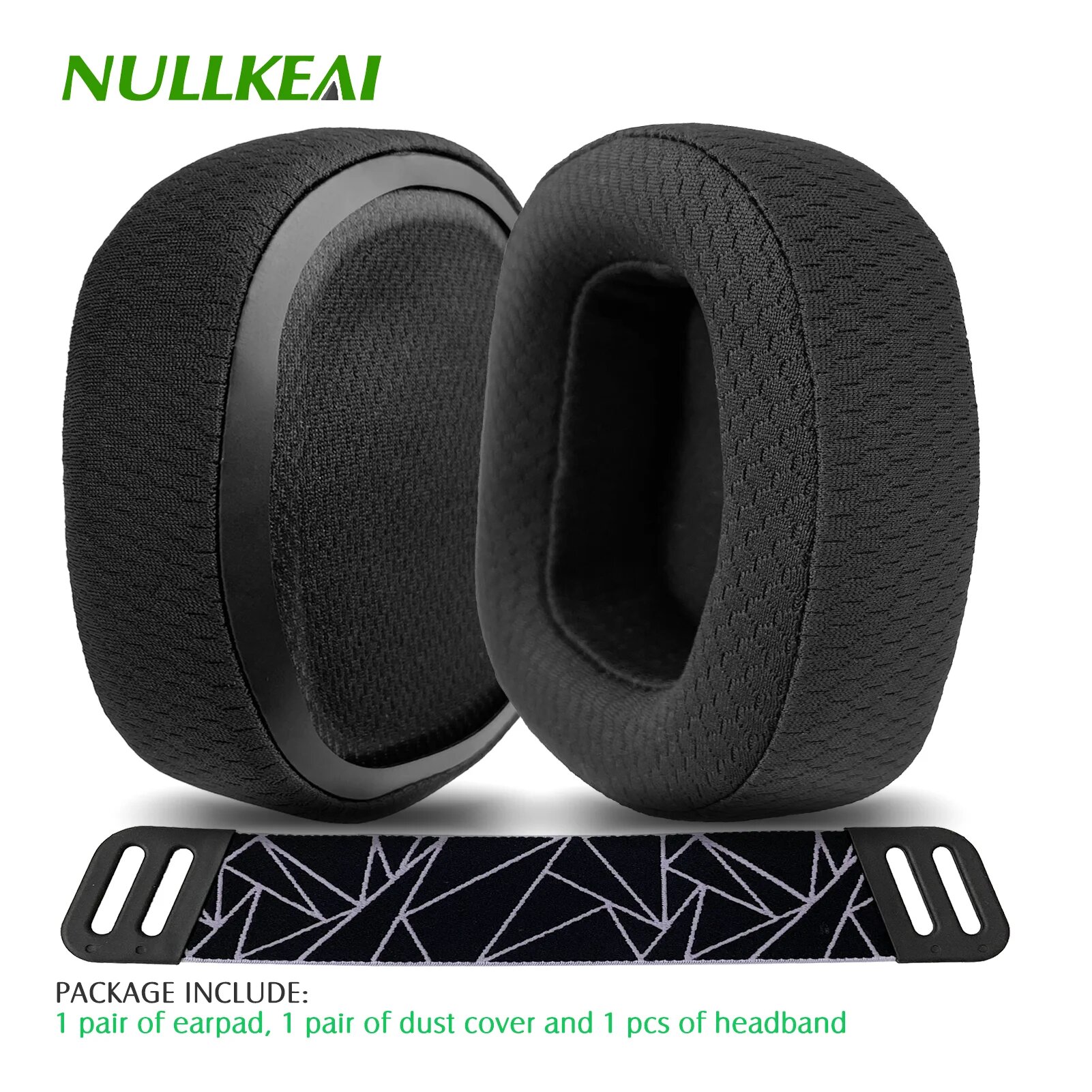 Амбушюры Nullkeai для Logitech G335/G535/G733, черные, с headband