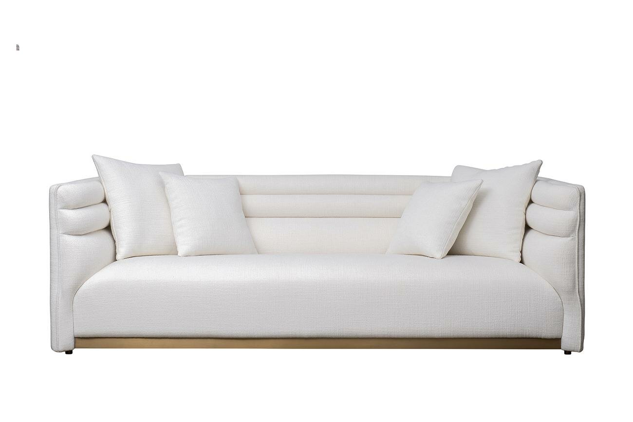 Мебель Garda Decor Диван трехместный Толедо(GD/Toledo) св. бежевый рогожка Norton-Svbeg 236*97**77см арт. GD/TOLEDO-Т3-Norton-Svbeg